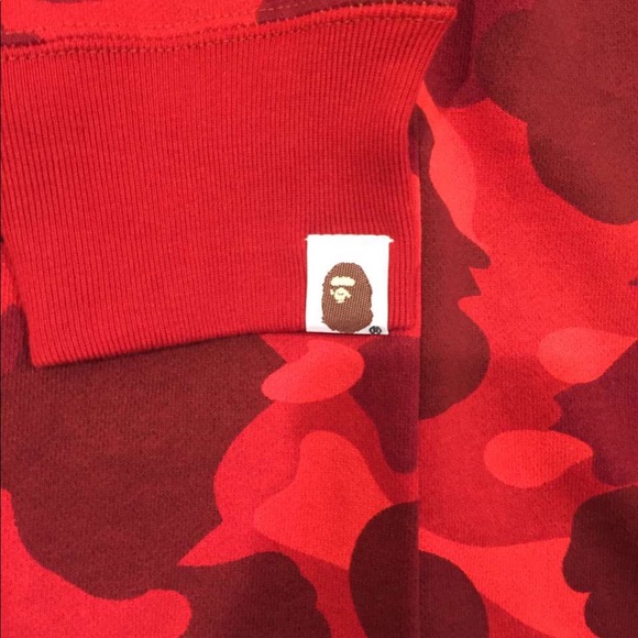 Bape | Sweaters | Bape Red Camo Full Zip Read The Description | Poshmark